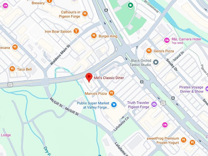 16. mel's classic diner map