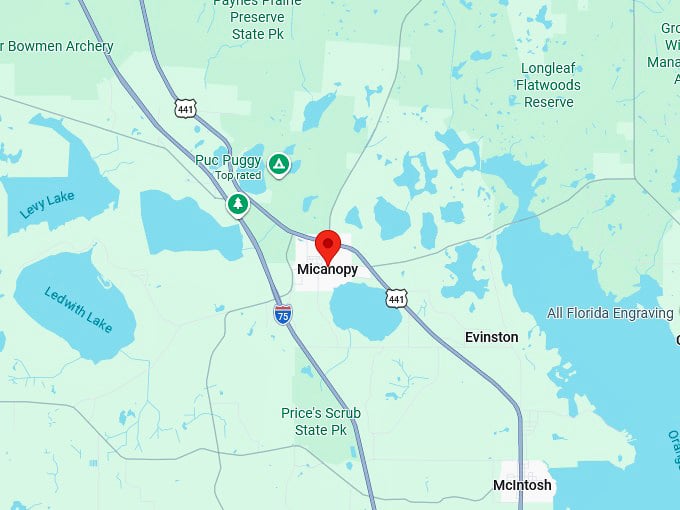 16. micanopy, fl map