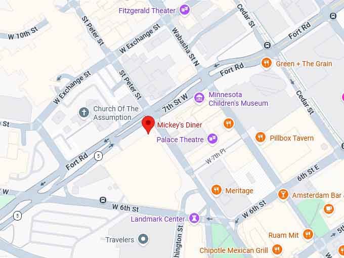 mickey's diner map