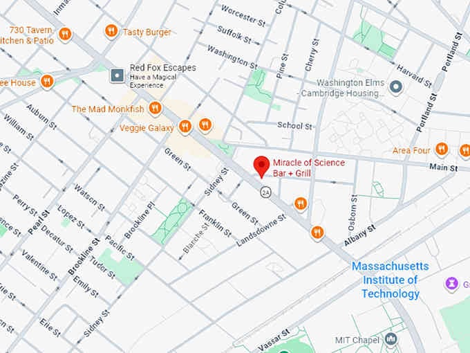 miracle of science bar + grill map
