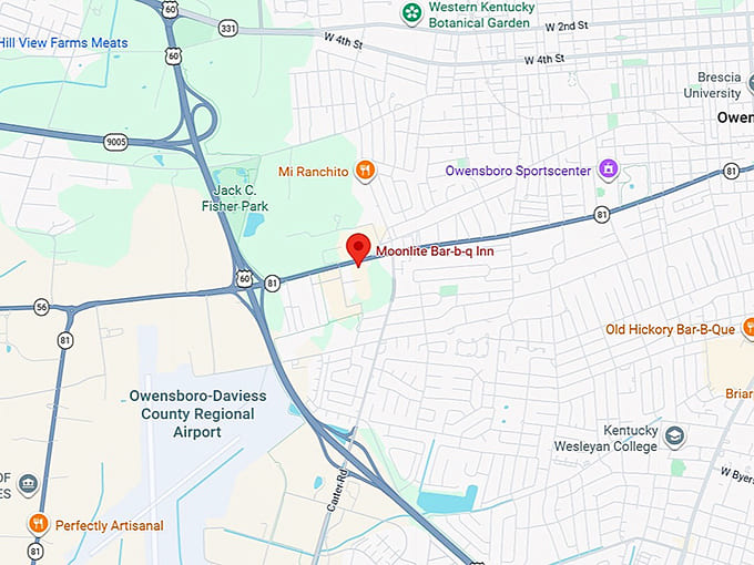 16. moonlite bar b q inn's map