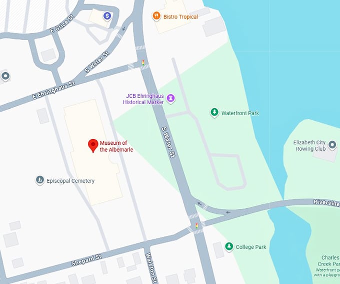 16. museum of the albemarle map