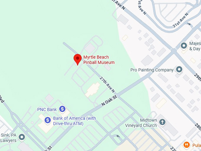 16. myrtle beach pinball museum map