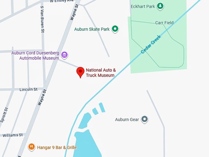 16. national auto & truck museum map