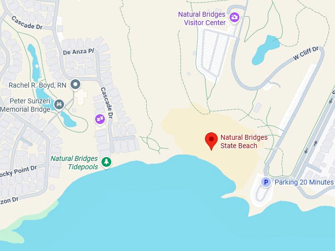 16. natural bridges state beach map