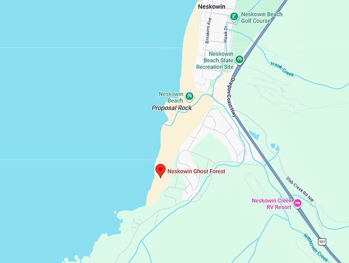 16. neskowin ghost forest map