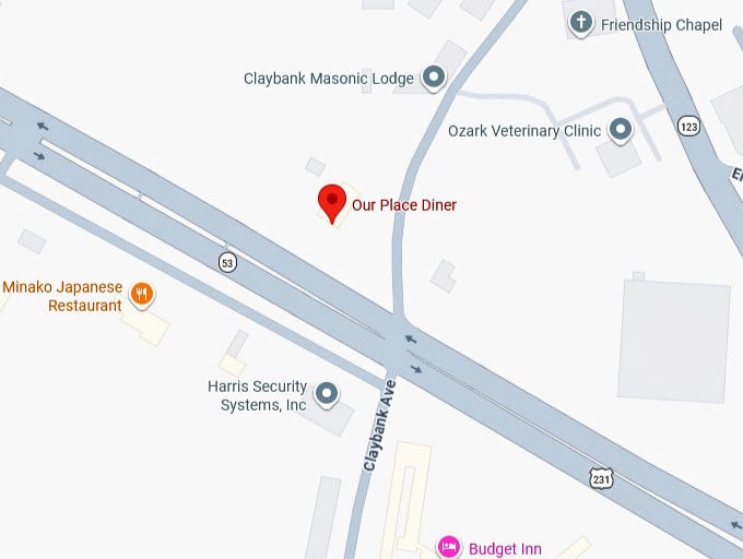 16. our place diner's map