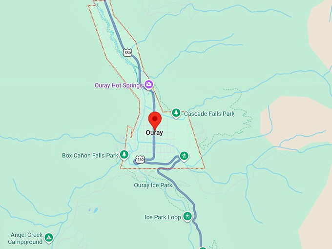 16. ouray, co map