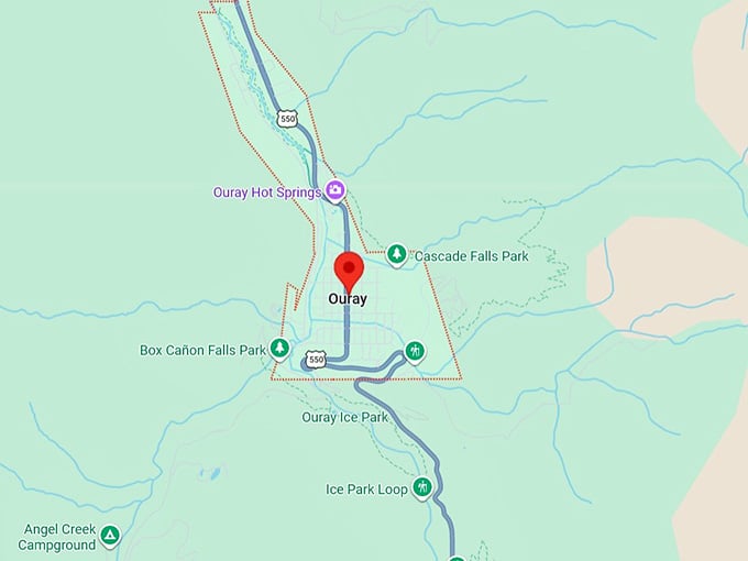 16. ouray, co map