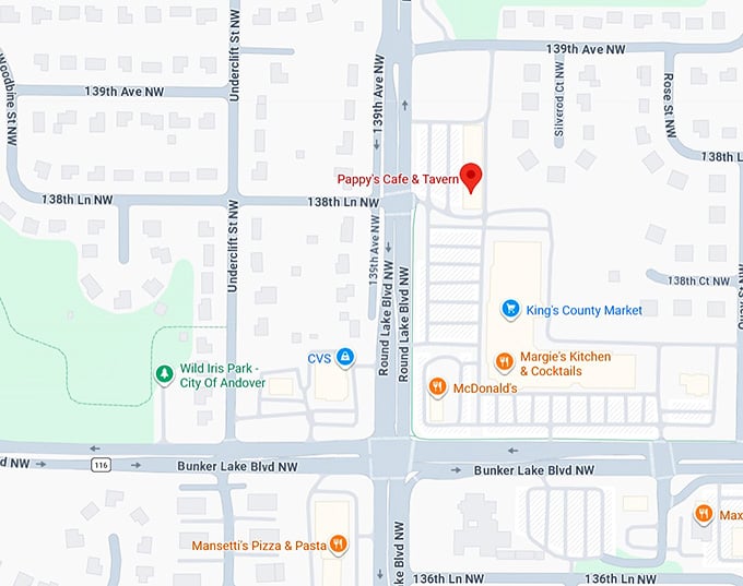 16. pappy's cafe & tavern map