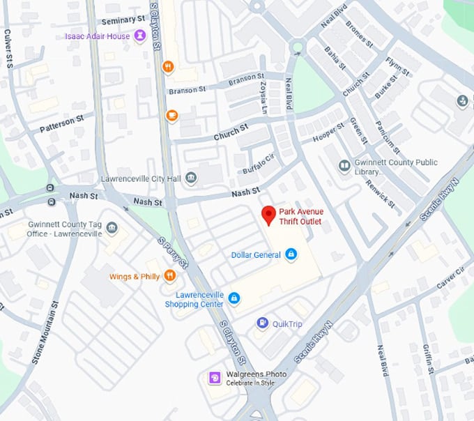 16. park avenue thrift outlet map