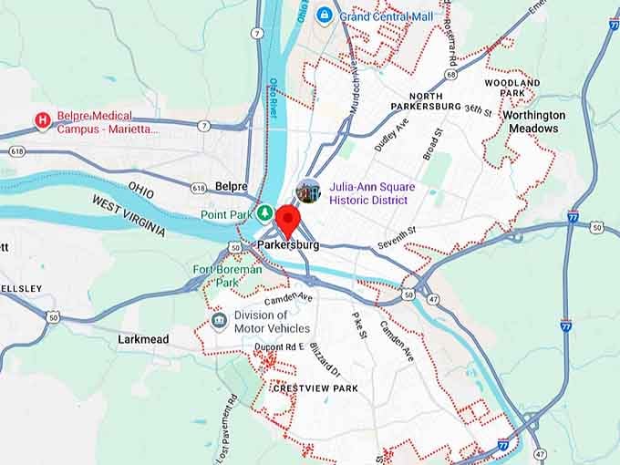 16. parkersburg, wv map