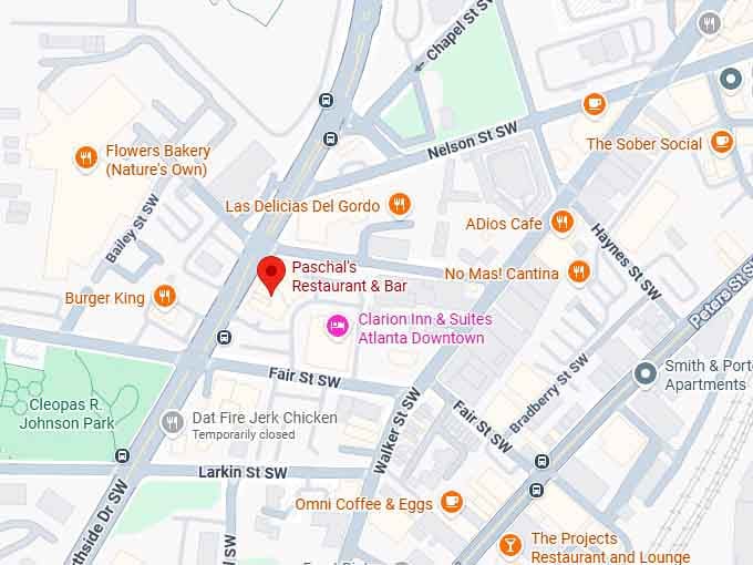 16. paschal's restaurant & bar map