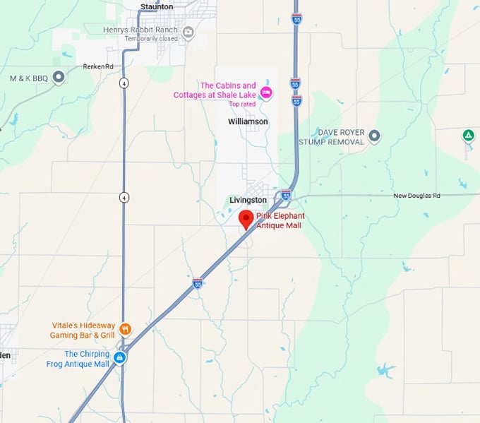 16. pink elephant antique mall map