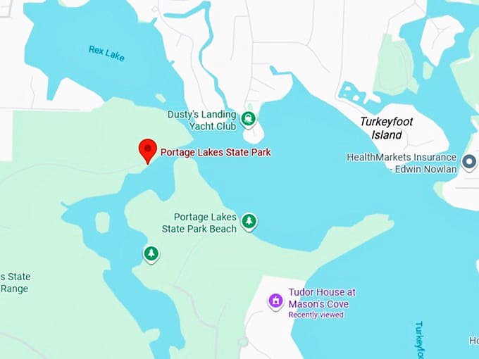 16. portage lakes state park map