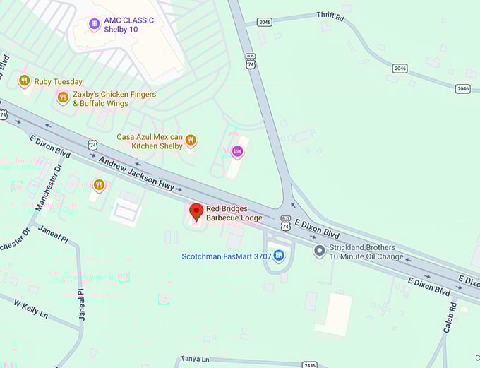 16. red bridges barbecue lodge map