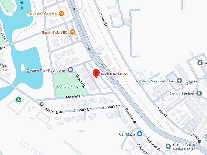 16. rock & roll diner map