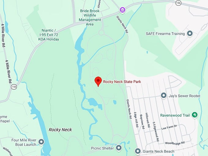 16. rocky neck state park map