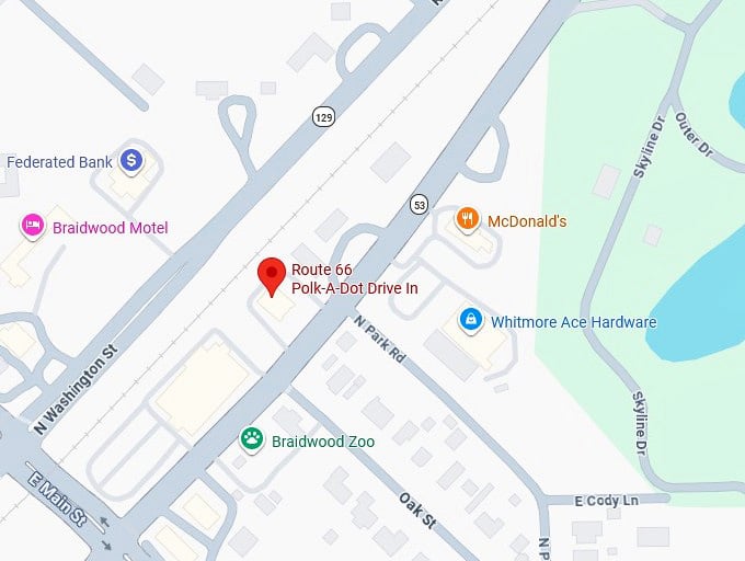 16. route 66 polk a dot drive in's map