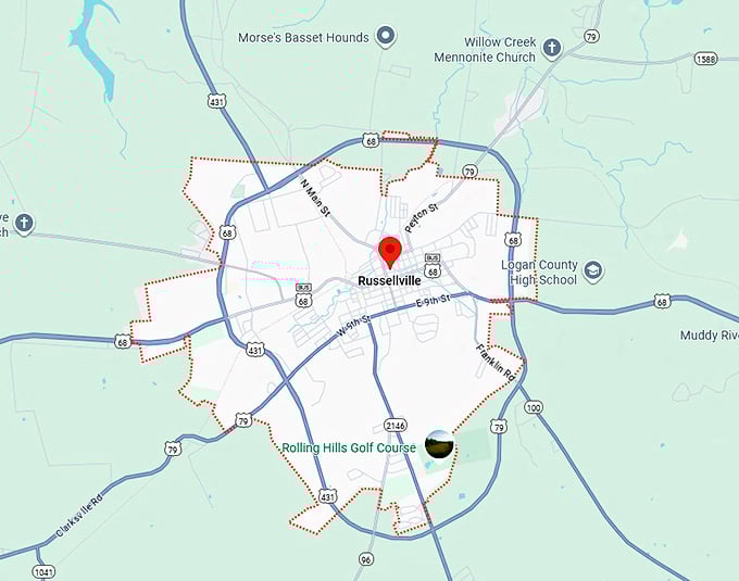 16. russellville map