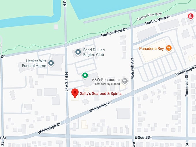 16. salty's seafood & spirits map
