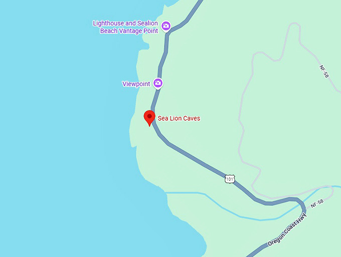 16. sea lion caves map