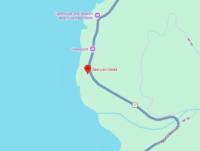 16. sea lion caves map