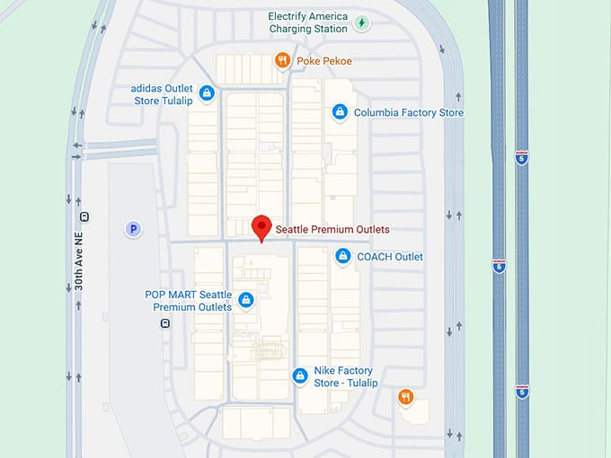 16. seattle premium outlets map