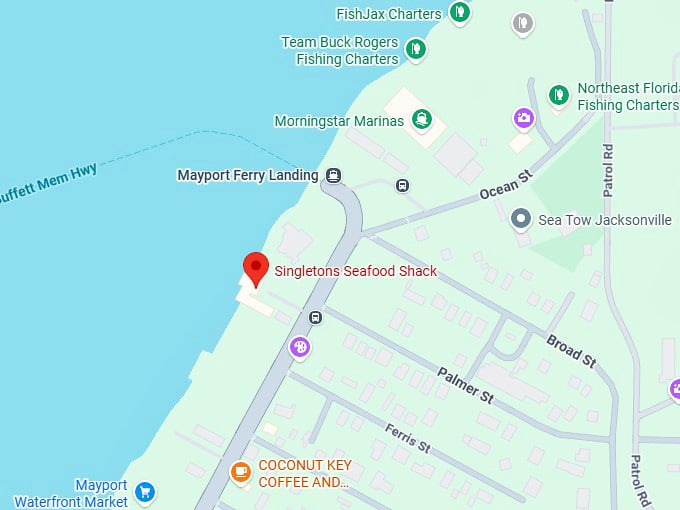 16. singletons seafood shack map