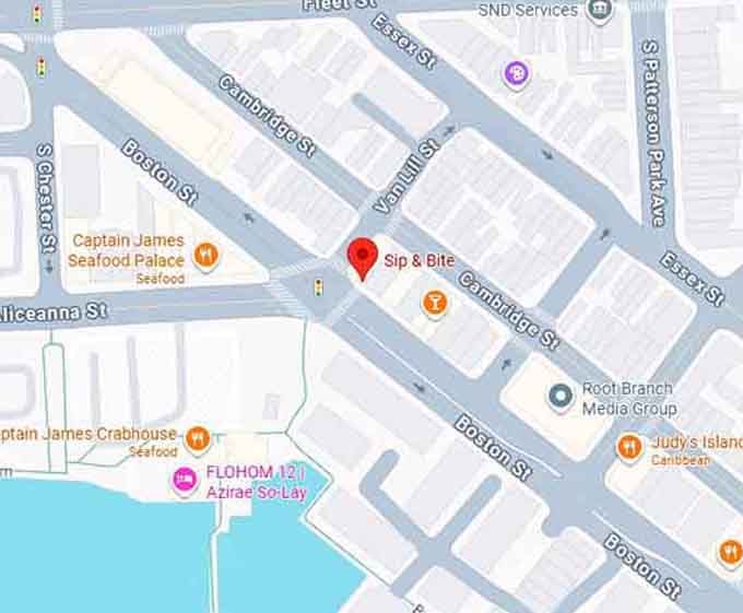 16. sip & bite diner map