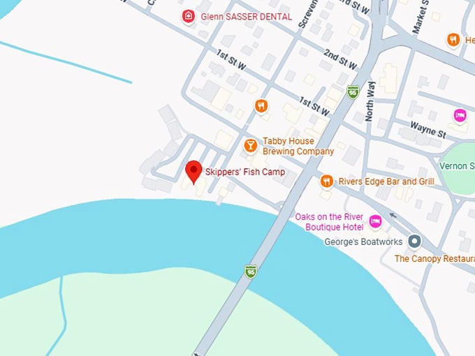 16. skippers&rsquo; fish camp map