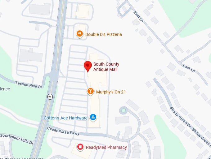 16. south county antique mall map