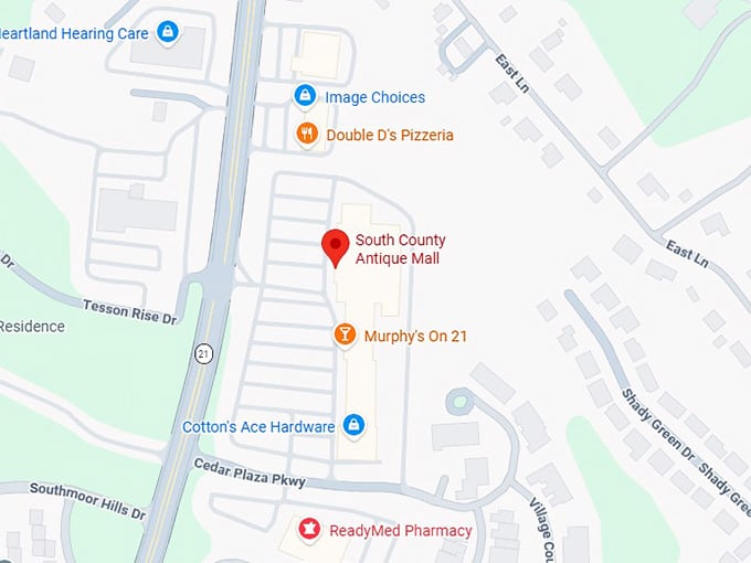 16. south county antique mall map