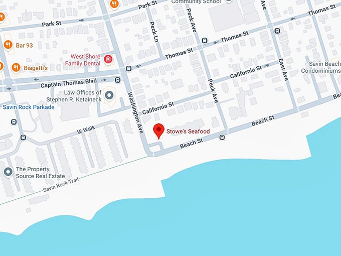 16. stowe's seafood map