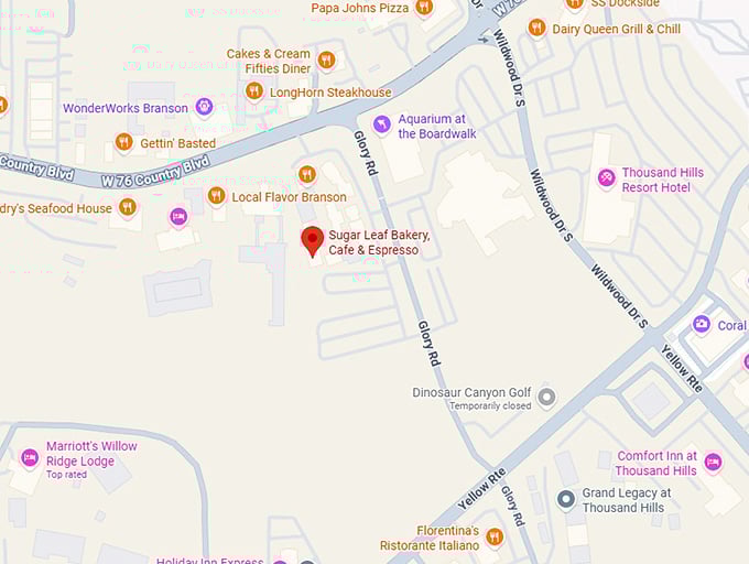 16. sugar leaf bakery, cafe & espresso map