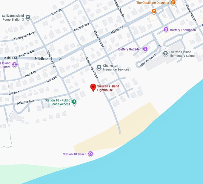 16. sullivan's island lighthouse map