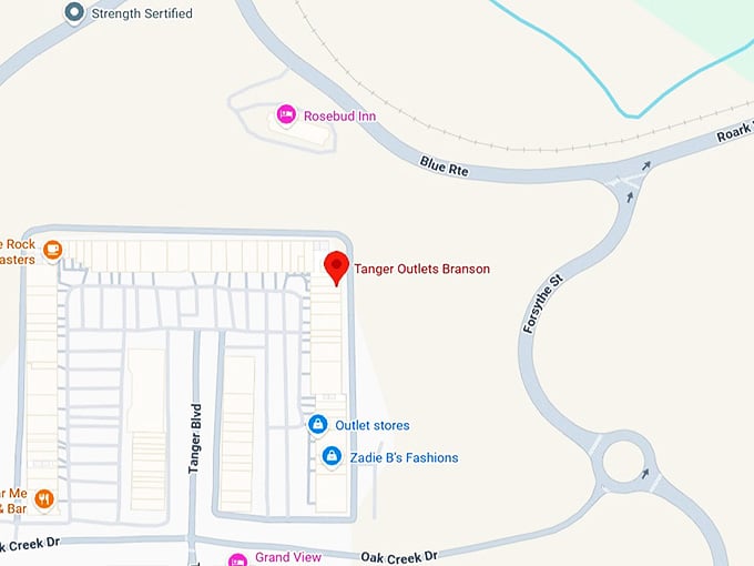 tanger outlets branson map