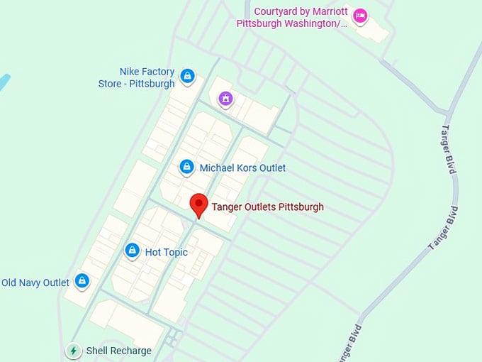 16. tanger outlets pittsburgh map