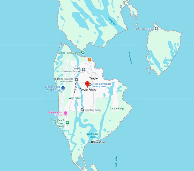 16. tangier island map