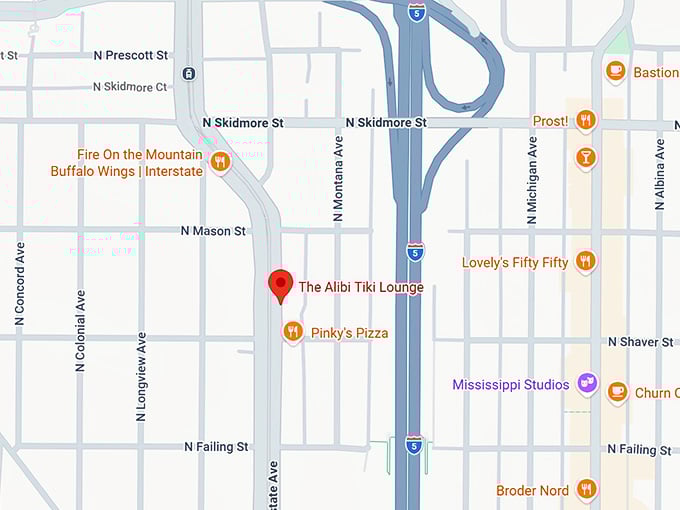 the alibi tiki lounge map