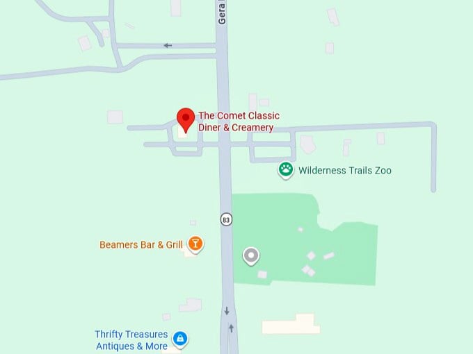 16. the comet classic diner & creamery's map