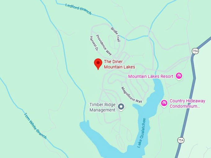 the diner mountain lakes map
