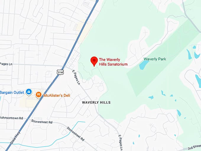 16. the waverly hills sanatorium map