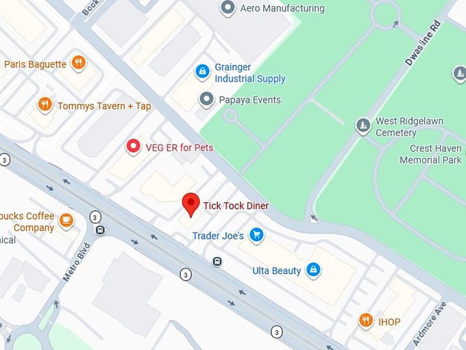 16. tick tock diner's map