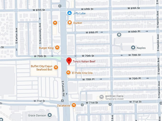 tony's italian beef map