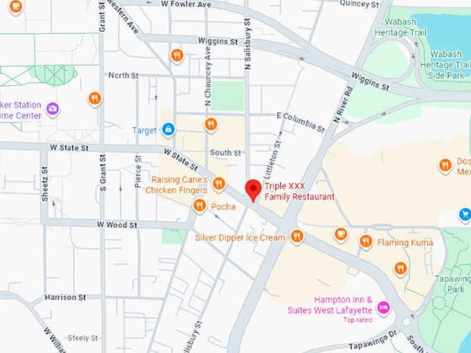 16. triple xxx family restaurant map