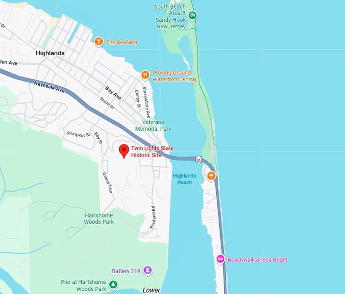 16. twin lights historic site map