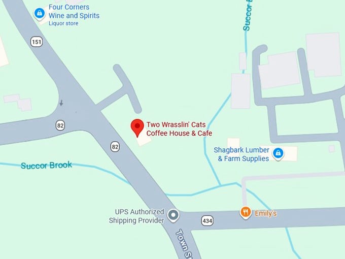 16. two wrasslin' cats coffee house & cafe's map