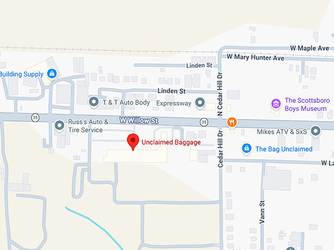 16. unclaimed baggage map