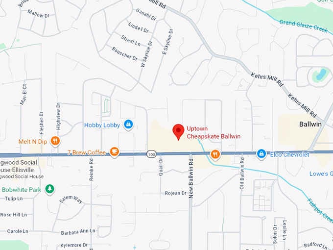 16. uptown cheapskate ballwin map